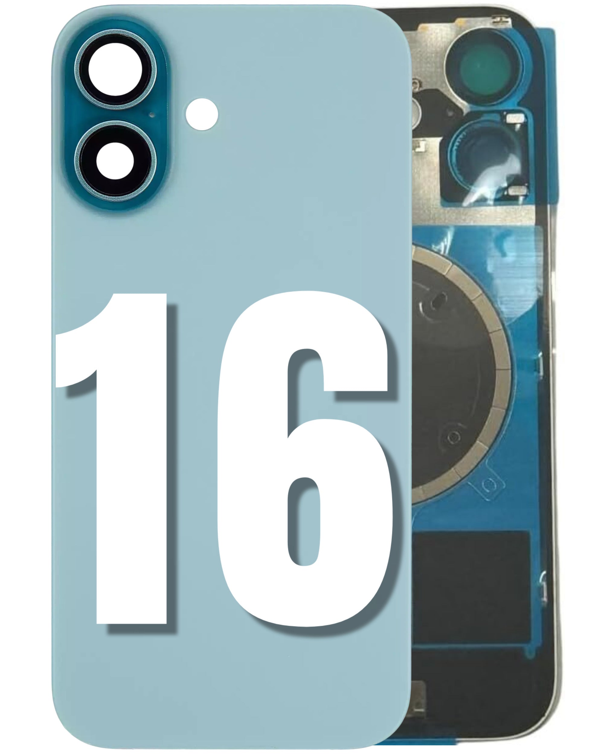 For iPhone 16 Back Glass Replacement with Pre-Installed MagSafe Magnet